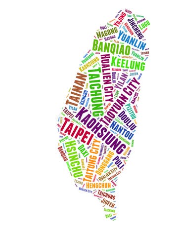 Word Taiwan Map Background Stock Illustrations – 21 Word Taiwan Map ...