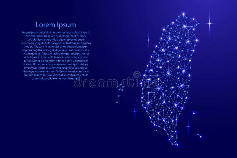 Taiwan from Space on Earth at Night Surrounded by Space with Moon and ...