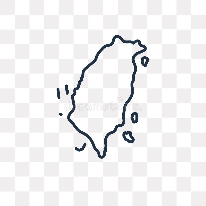 Taiwan Map Vector Icon Isolated on Transparent Background, Linear ...