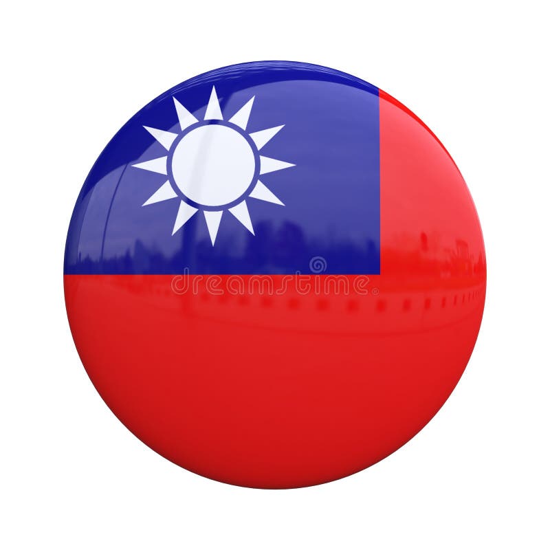 Taiwan National Flag Badge, Nationality Pin 3d Rendering Stock ...