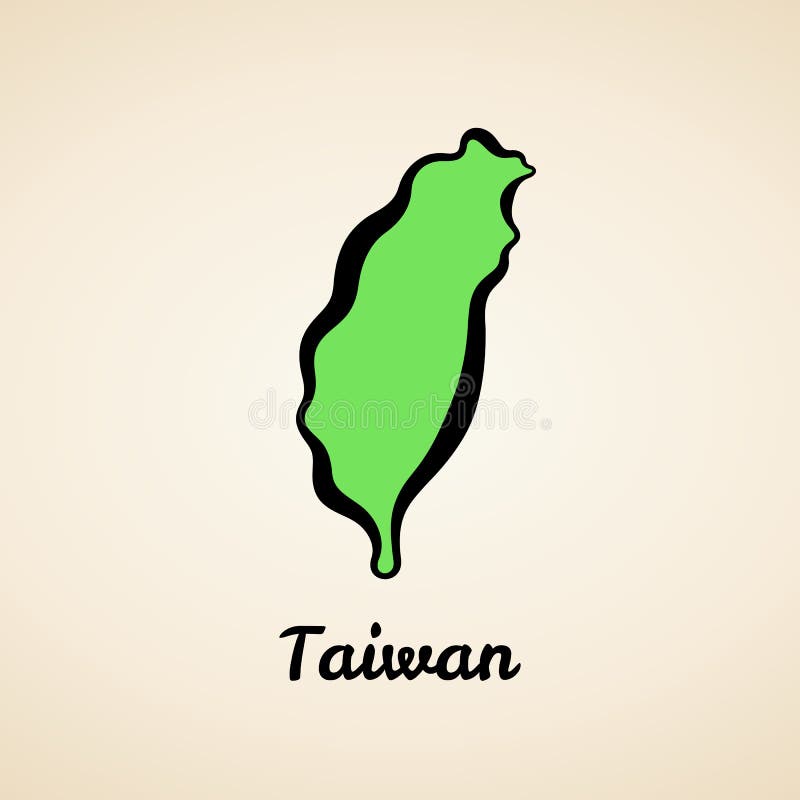 Taiwan - Outline Map stock vector. Illustration of isolated - 179774486