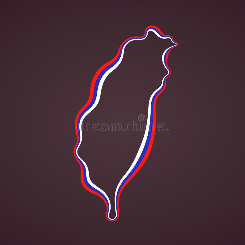 Taiwan - Outline Map stock vector. Illustration of vector - 320459050