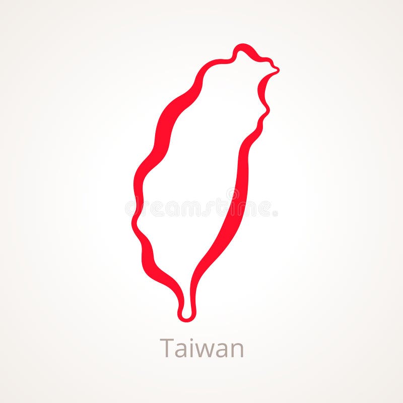 Taiwan - Outline Map stock vector. Illustration of contour - 104340587