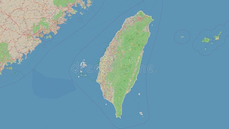 Taiwan Outlined. Topo Standard Stock Illustration - Illustration of ...