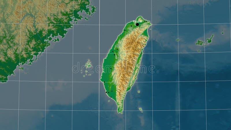 Taiwan - Physical. Composition, Borders Stock Illustration ...