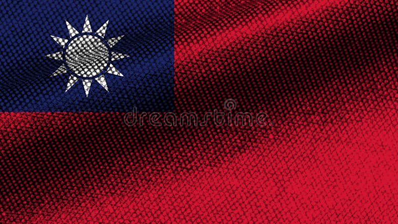 Taiwan Realistic Fabric Texture Effect Wavy Dark Colors Flag 3D ...