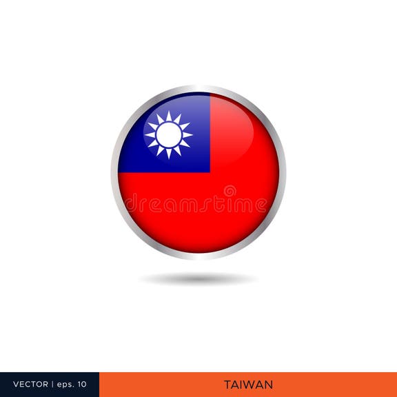 Taiwan Round Flag Vector Design. Stock Vector - Illustration of design ...