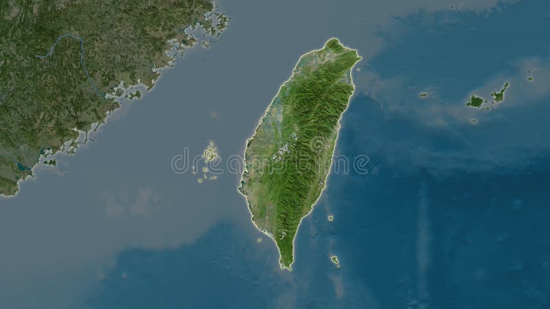 Taiwan - Satellite. Country And Globe, Isolated Stock Illustration ...