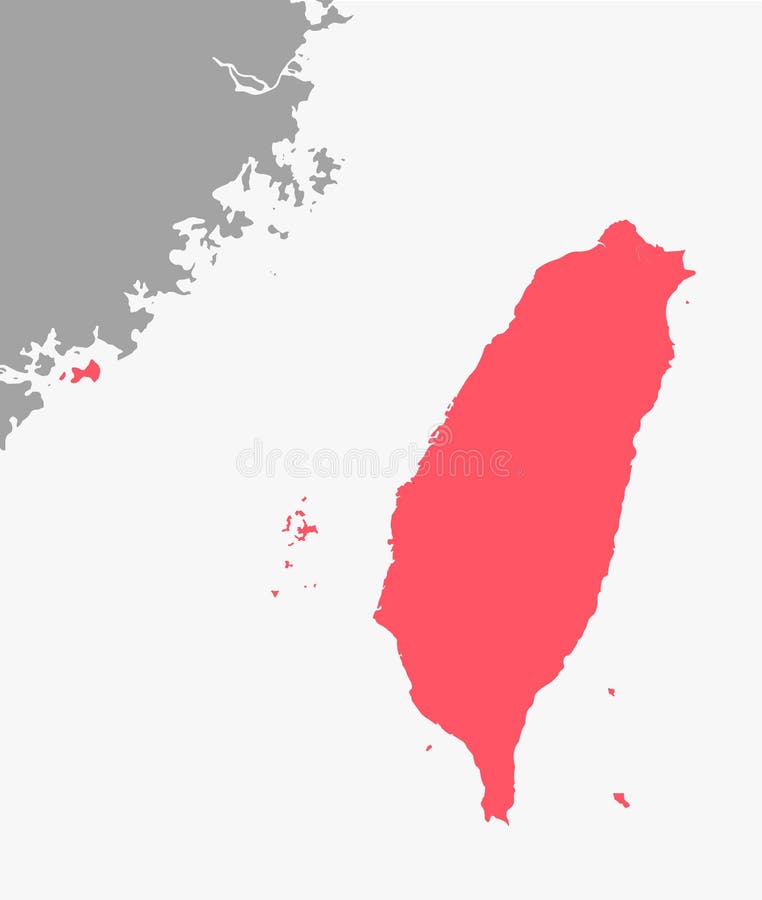 Taiwan and Taiwan Strait Map Illustration Stock Illustration ...