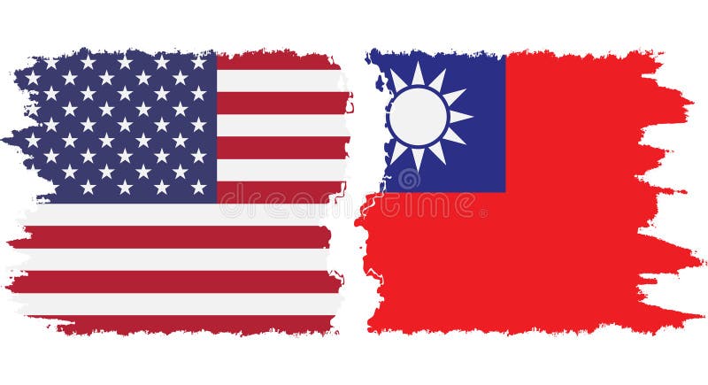Taiwan and USA Grunge Flags Connection Vector Stock Vector ...