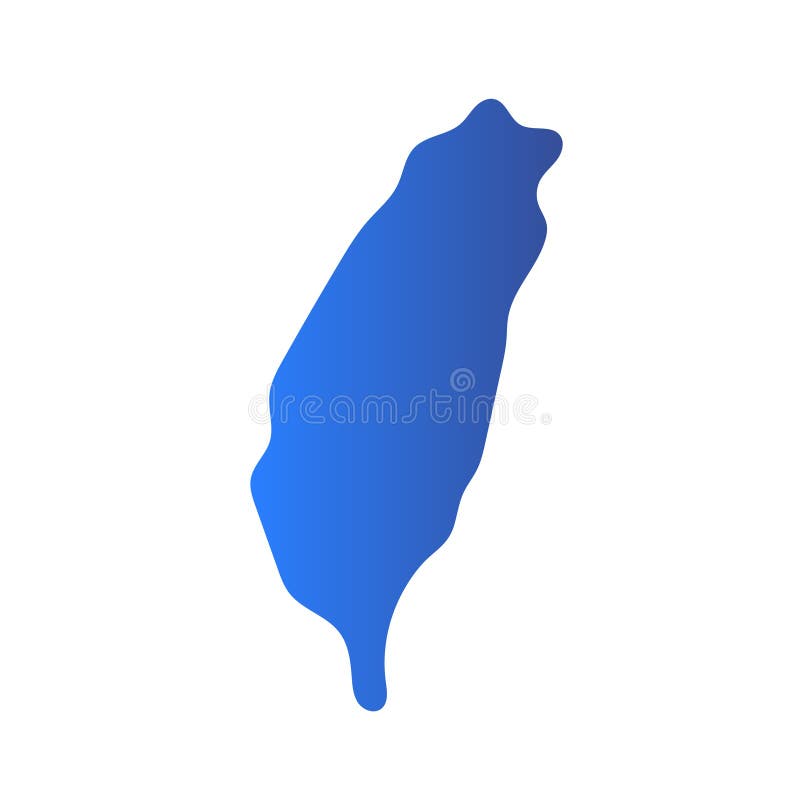 Taiwan Vector Map Silhouette in Blue Isolated Design Stock Illustration ...