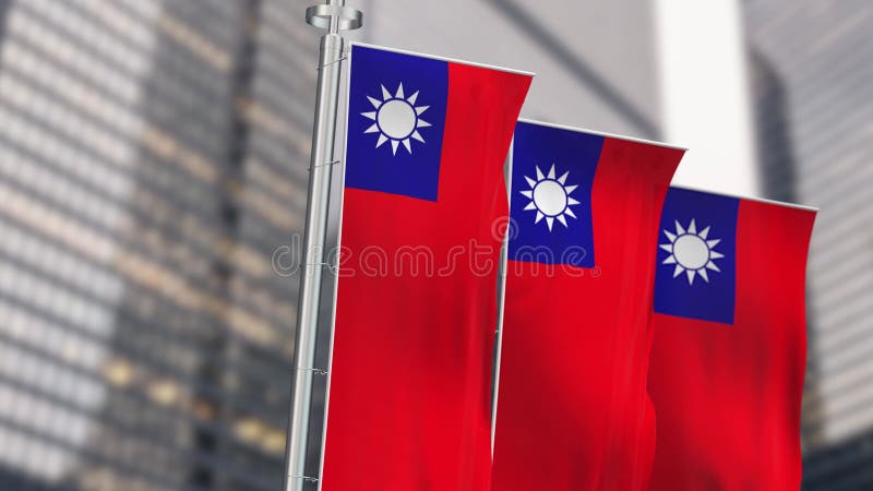 Taiwan Vertical Flags Waving in the Wind Stock Footage - Video of ...