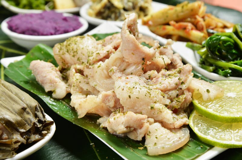 Taiwanese Aboriginal Pork Set Menu Stock Photo - Image of menu, dinner ...