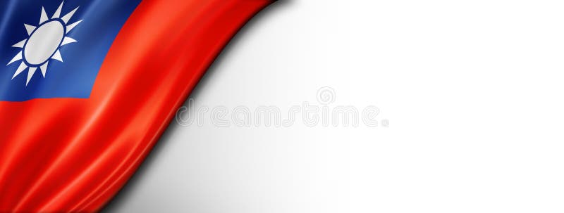 Taiwanese Flag Isolated on White Banner Stock Illustration ...