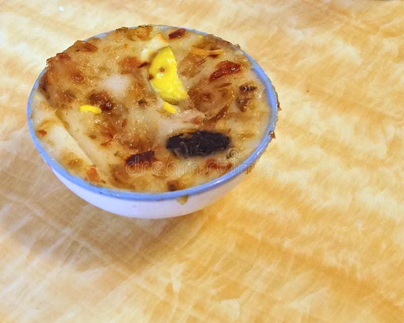 Taiwanese Gourmet, Rice Cake in a Bowl Closeup Stock Image - Image of ...