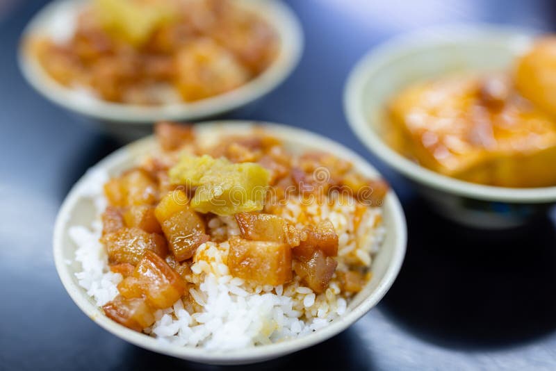 Taiwanese minced pork rice stock image. Image of braised - 279963773