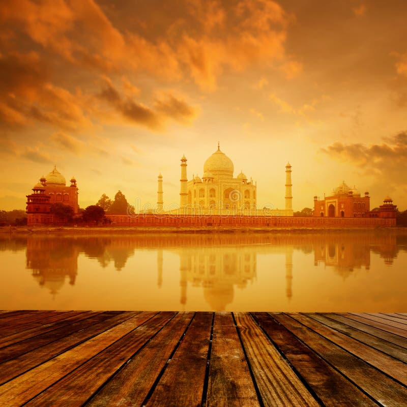 Taj Mahal Agra India on Sunrise Stock Image - Image of floor, heritage ...