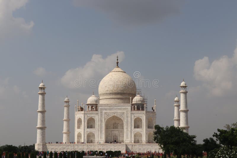 Taj Mahal with Clouds in the Background Stock Photo - Image of palace ...