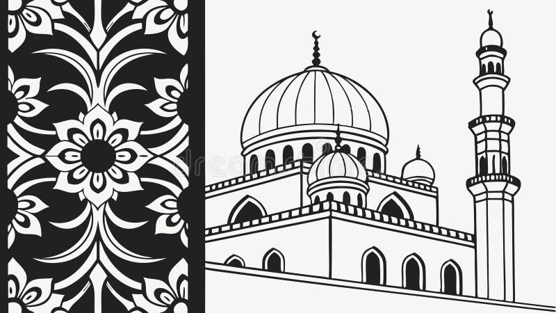 Taj Mahal with Decorative Border and Ornate Patterns, Vector Design ...