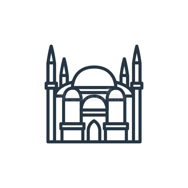 Taj Mahal Icon Vector from Building Concept. Thin Line Illustration of ...