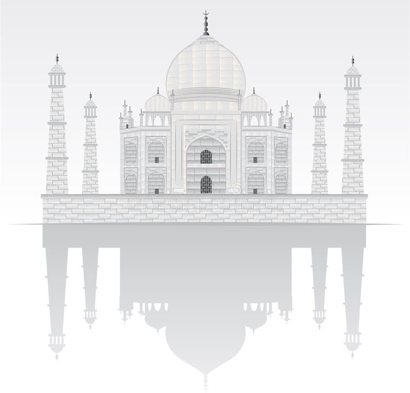 Taj mahal illustration stock vector. Illustration of ancient - 13909922