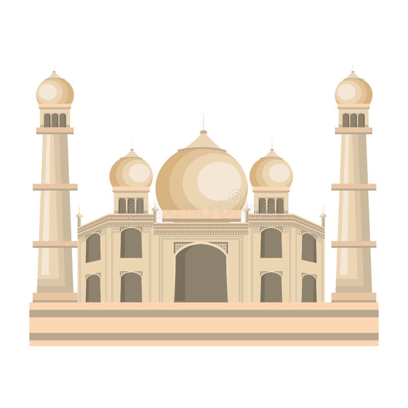 Taj mahal india building stock vector. Illustration of mausoleum - 81430202