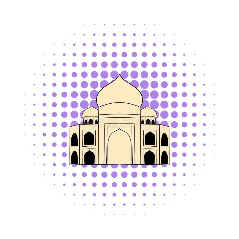 Taj Mahal, India Icon, Comics Style Stock Vector - Illustration of ...