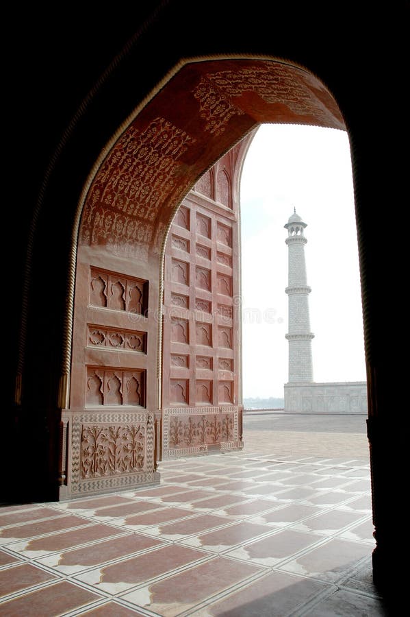 Taj Mahal from Inside Mosque Stock Image - Image of building ...