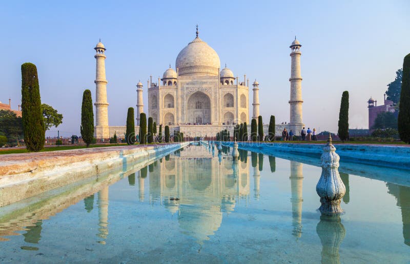Taj Mahal on Sunrise Sunset, Agra, India Stock Image - Image of ...