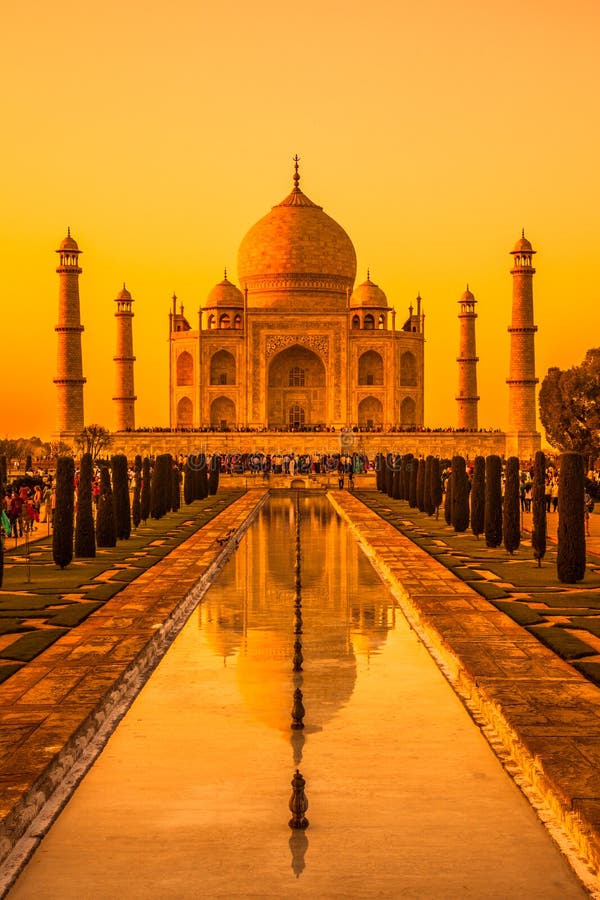 Taj Mahal at Sunset stock image. Image of orange, palace - 223881453