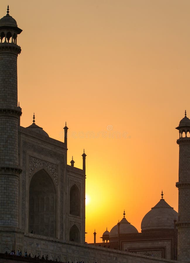 Taj Mahal at sunset. stock photo. Image of gold, landscape - 16505722