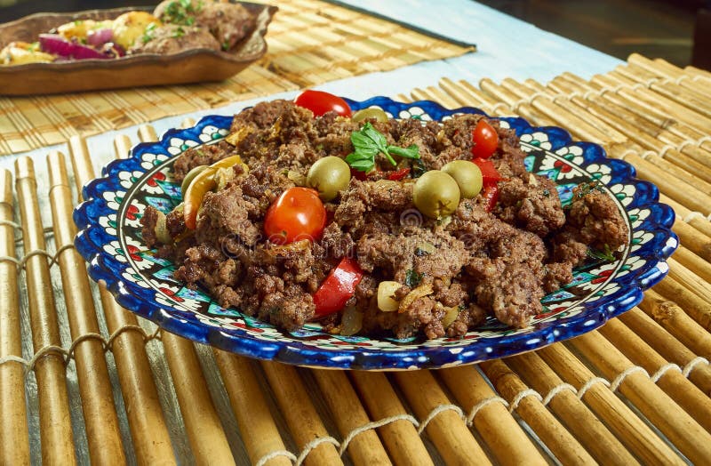 Tajine minced meat stock photo. Image of tagine, shakshuka - 179118840