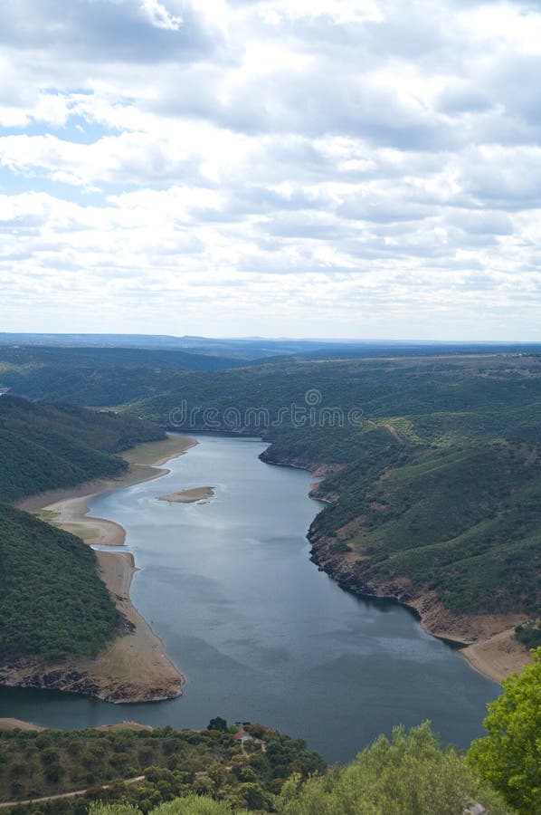Tajo River at Monfraguer Natural Park Stock Photo - Image of mountain ...
