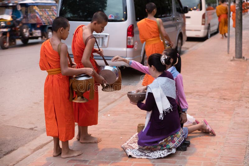 Tak Bat, Luang Prabang, Laos. Editorial Image - Image of gathering ...