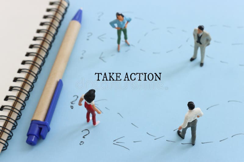 Take Action Concept. Image of People Thinking about Solving a Problem ...