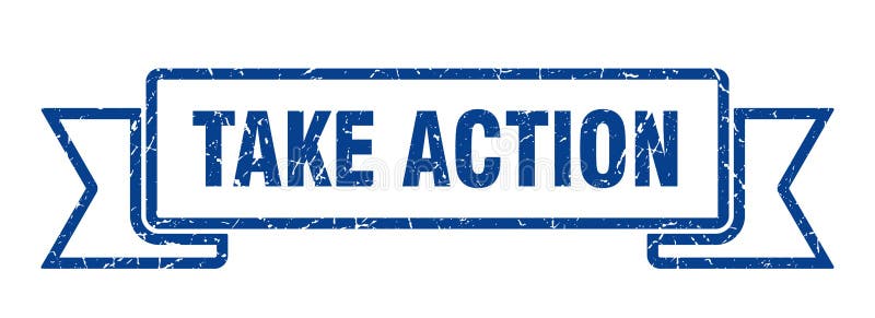 Take action ribbon. stock vector. Illustration of label - 189694921