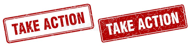 Take Action Stamp Set. Take Action Square Grunge Sign Stock Vector ...