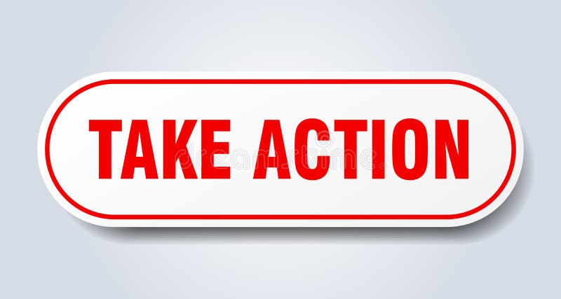 Take action sticker. stock vector. Illustration of banner - 197152990