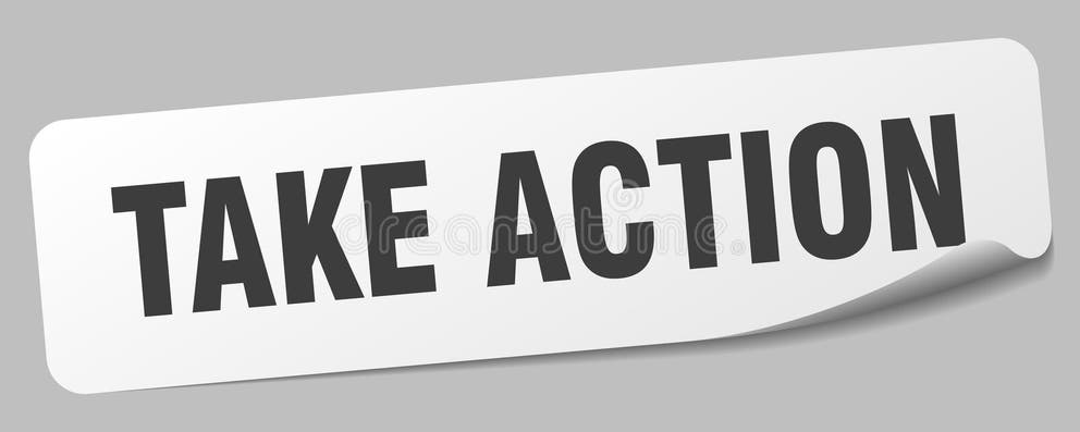 Take Action Sticker. Take Action Label Stock Vector - Illustration of ...