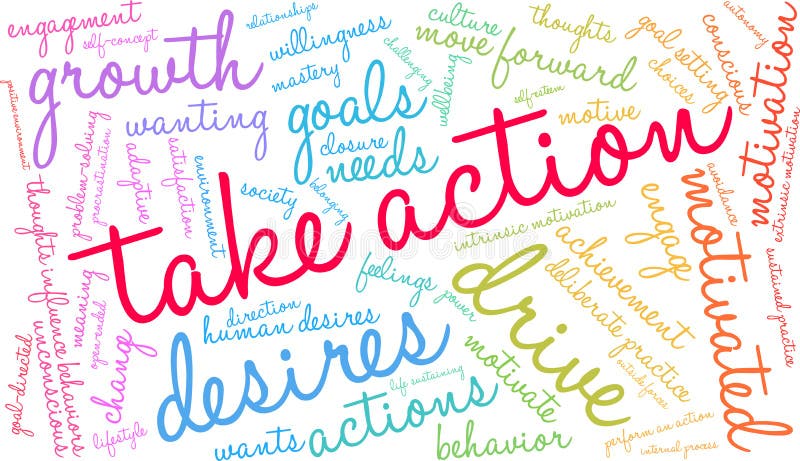 Take Action Word Cloud stock vector. Illustration of avoidance - 211016175