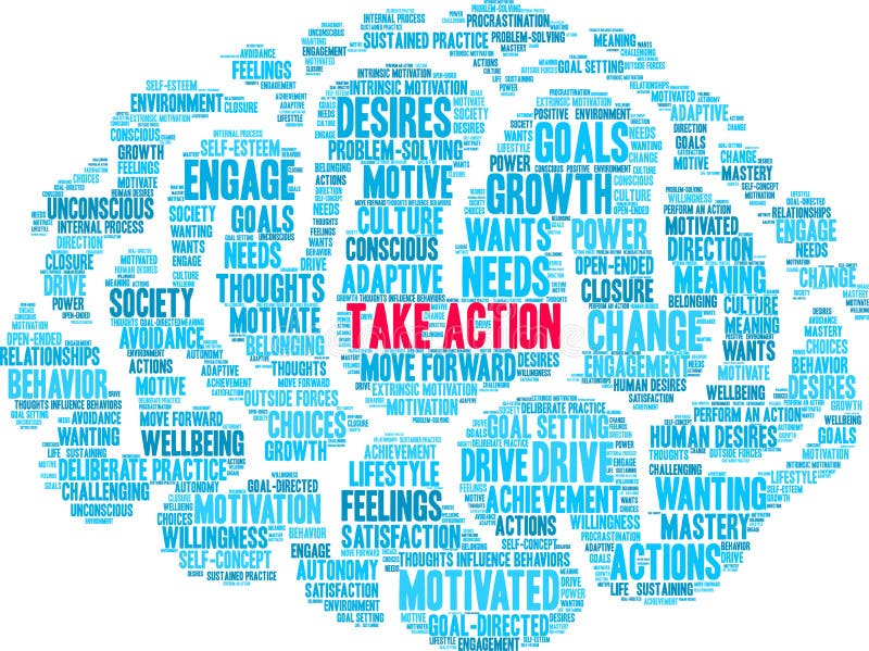 Take Action Word Cloud stock vector. Illustration of deliberate - 211016201