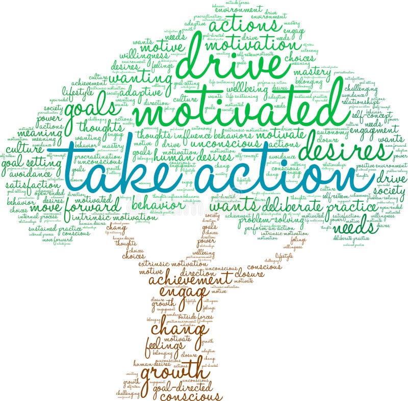 Take Action Word Cloud stock vector. Illustration of goals - 211016359