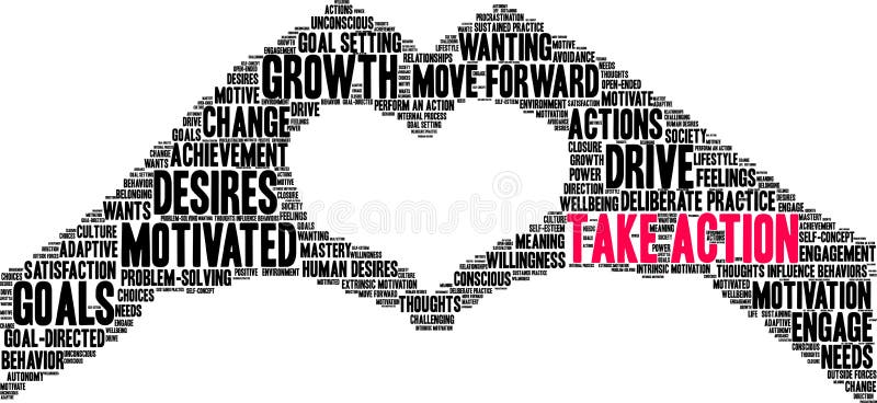 Take Action Word Cloud stock vector. Illustration of avoidance - 211016391