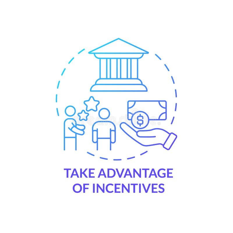 Take Advantage of Incentives Blue Gradient Concept Icon Stock Vector ...