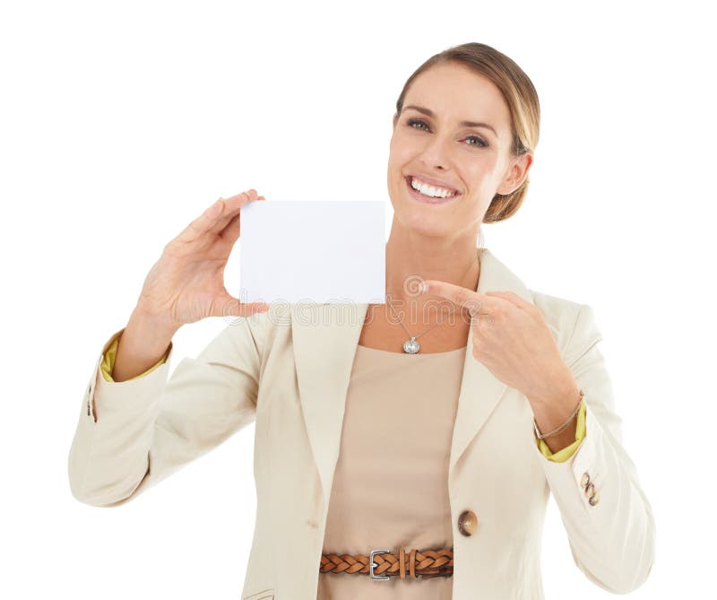 Take this Advice...an Attractive Businesswoman Holding a Blank Card ... Take this Advice...an Attractive Businesswoman Holding a Blank Card ...
