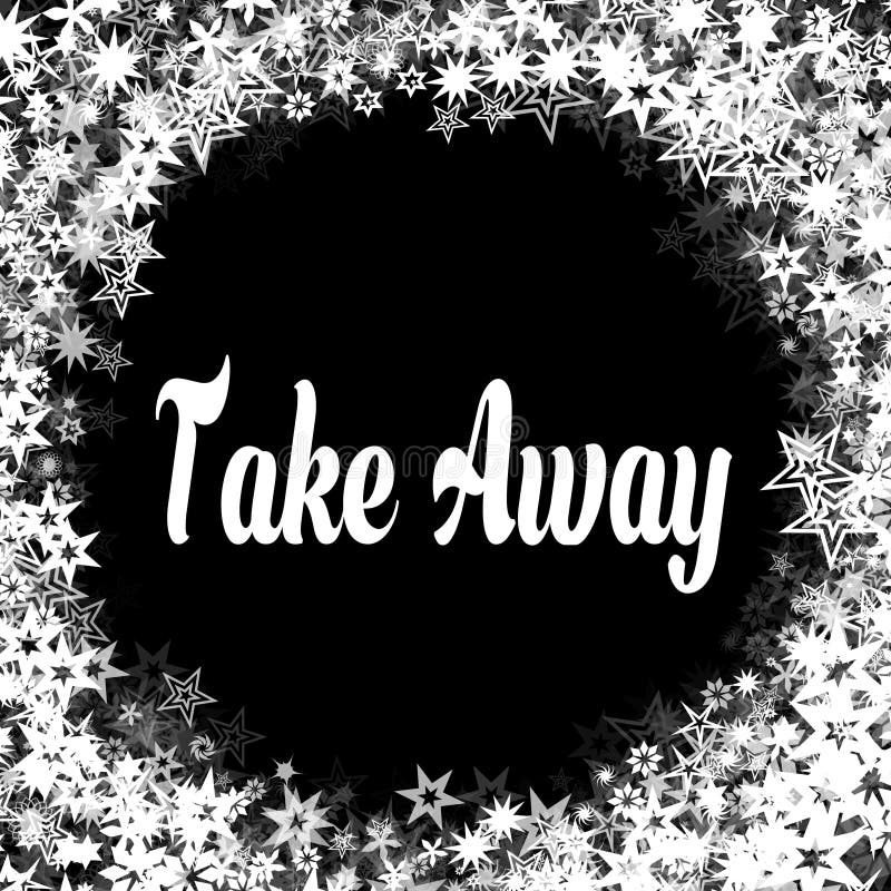 TAKE AWAY Message on Speech Cloud Graphic. Green Background Stock ...