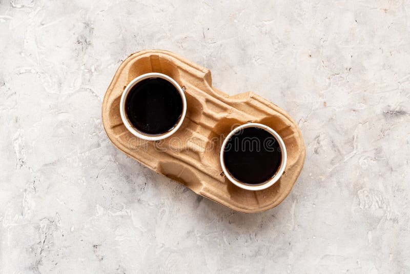 Take Away Black Coffee on the Table. Top View Stock Image - Image of ...