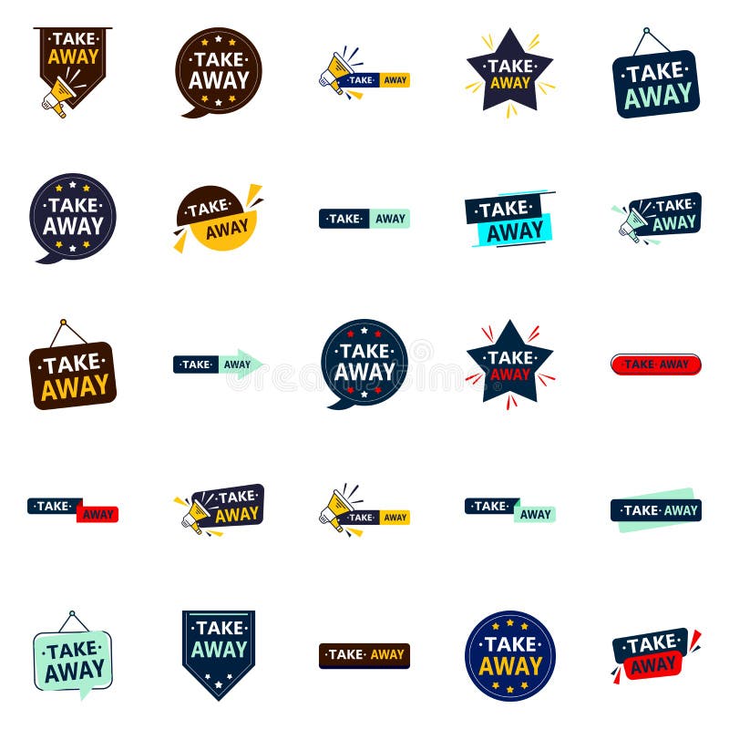 Take Away Bundle 25 Fully Editable Vector Designs for Food Outlets and ...