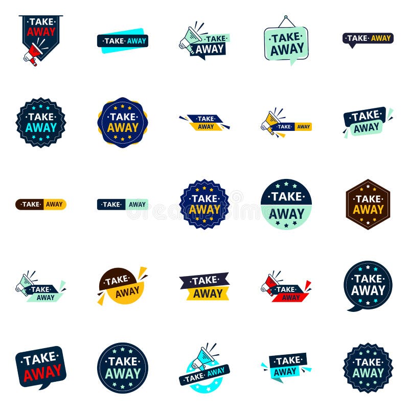 Take Away Bundle 25 Fully Editable Vector Designs for Food Outlets and ...