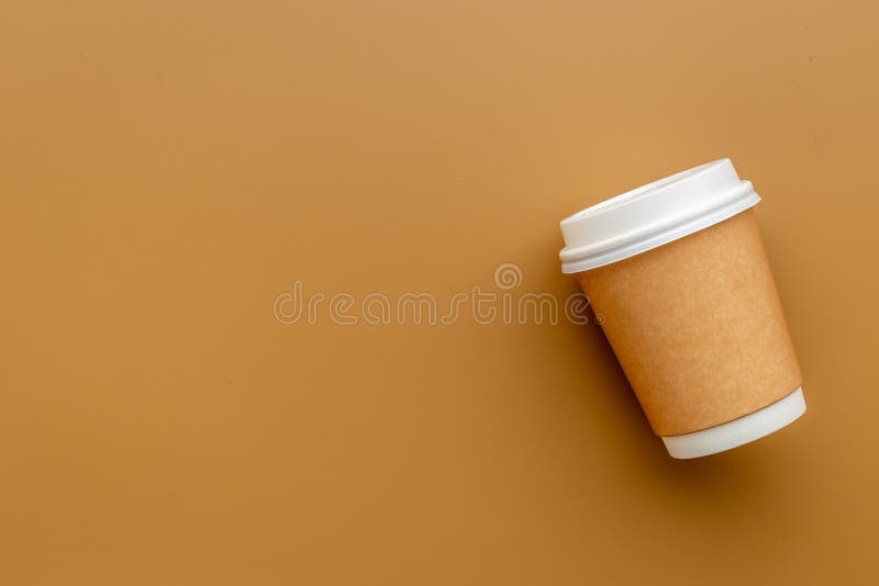 Take Away Coffee Paper Cup. Top View Stock Photo - Image of plastic ...